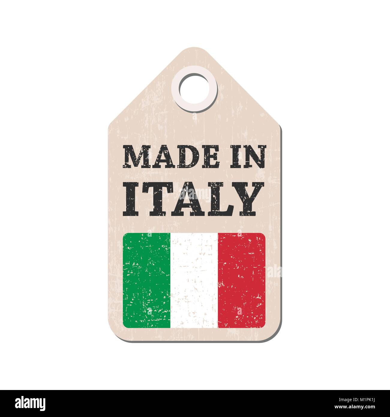 Hang tag made in Italy with flag. Vector illustration Stock Vector ...