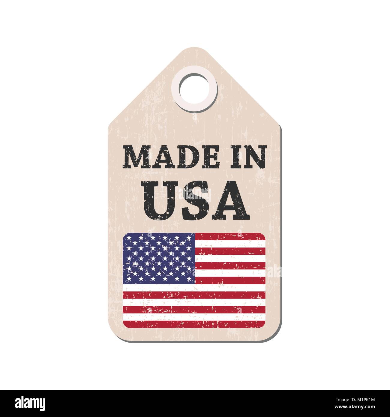 Hang tag made in USA with flag. Vector illustration Stock Vector Image ...