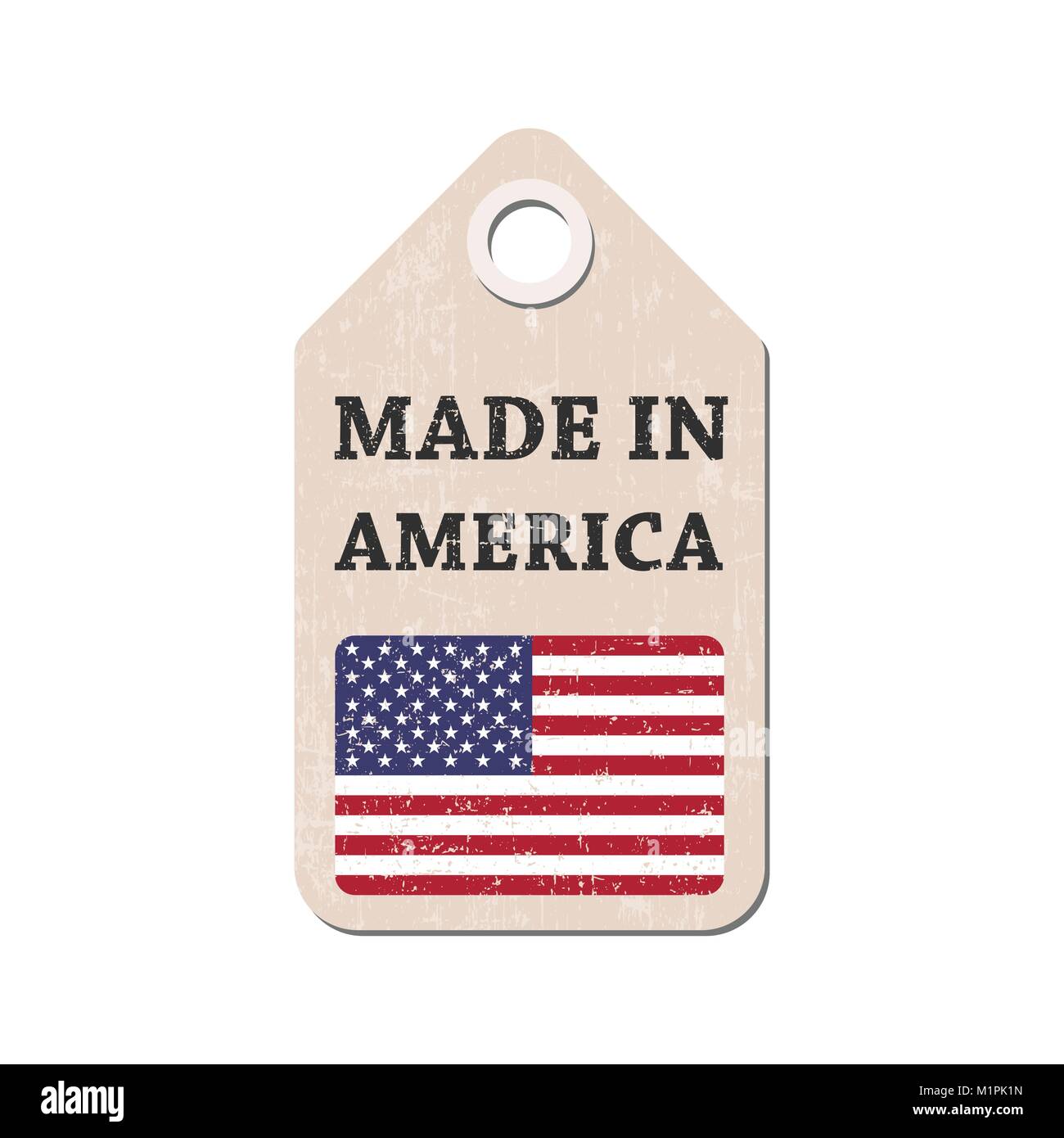 Hang tag made in America with flag. Vector illustration Stock Vector ...