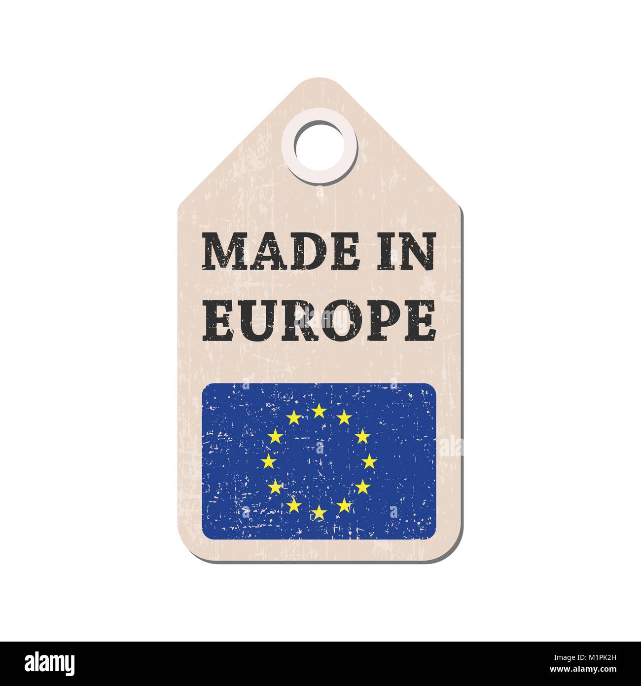 Hang tag made in Europe with flag. Vector illustration Stock Vector ...
