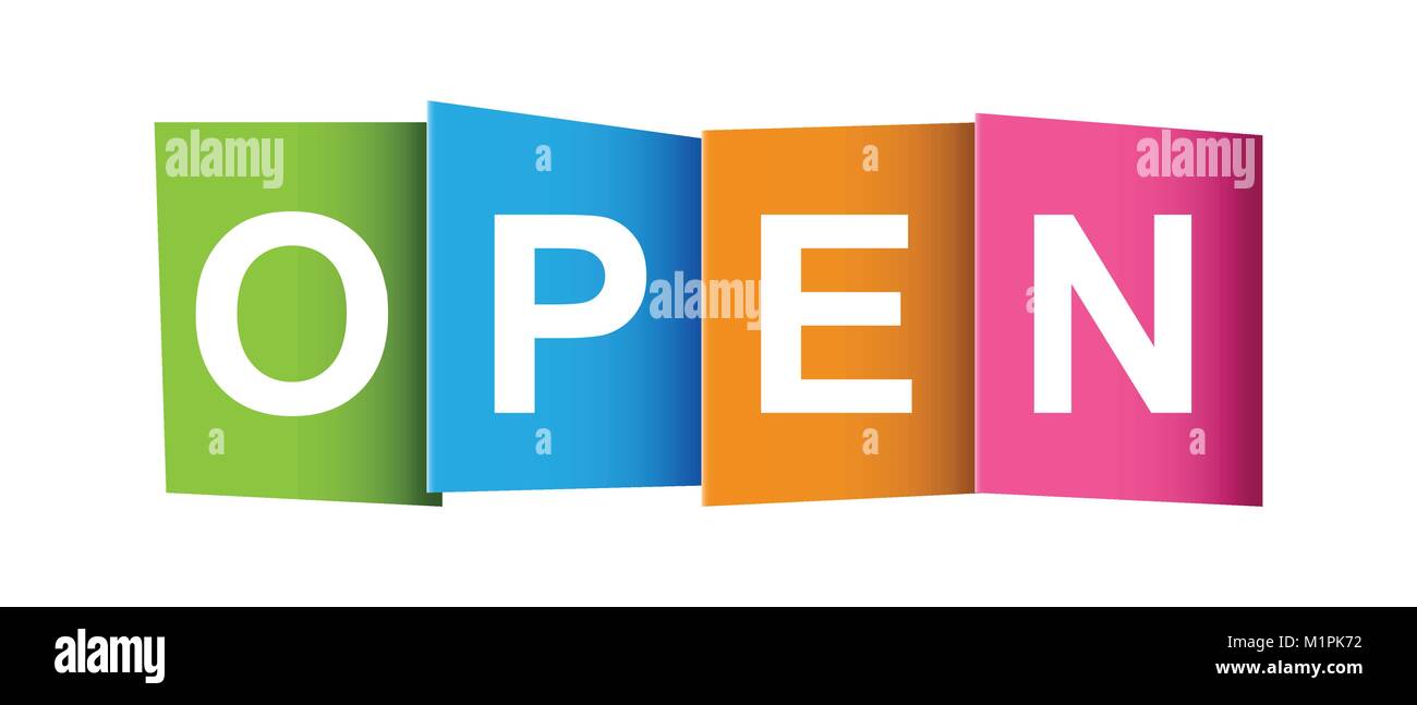 Open tag. Market message. Flat vector illustration on white background ...