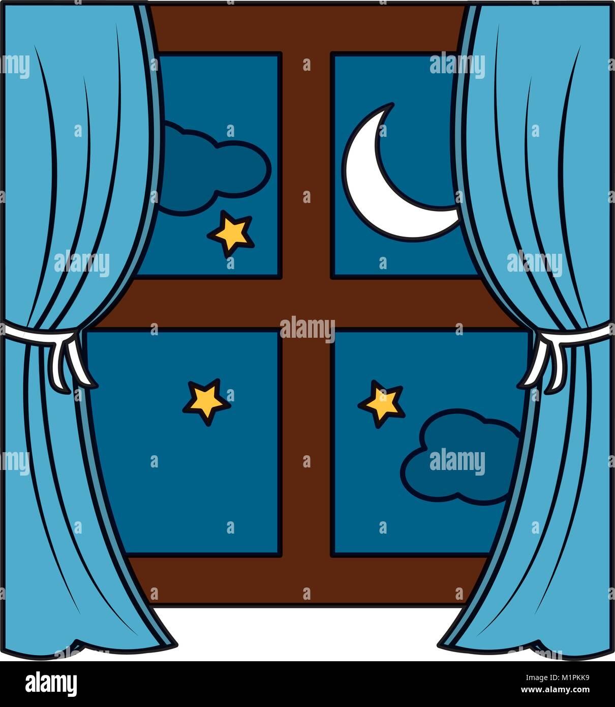 Open window dark room Stock Vector Images - Alamy