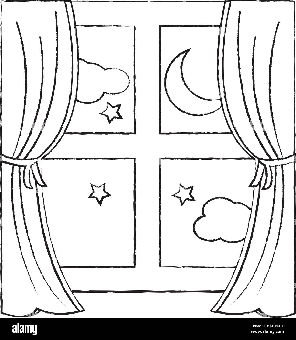 Open window dark room Stock Vector Images - Alamy