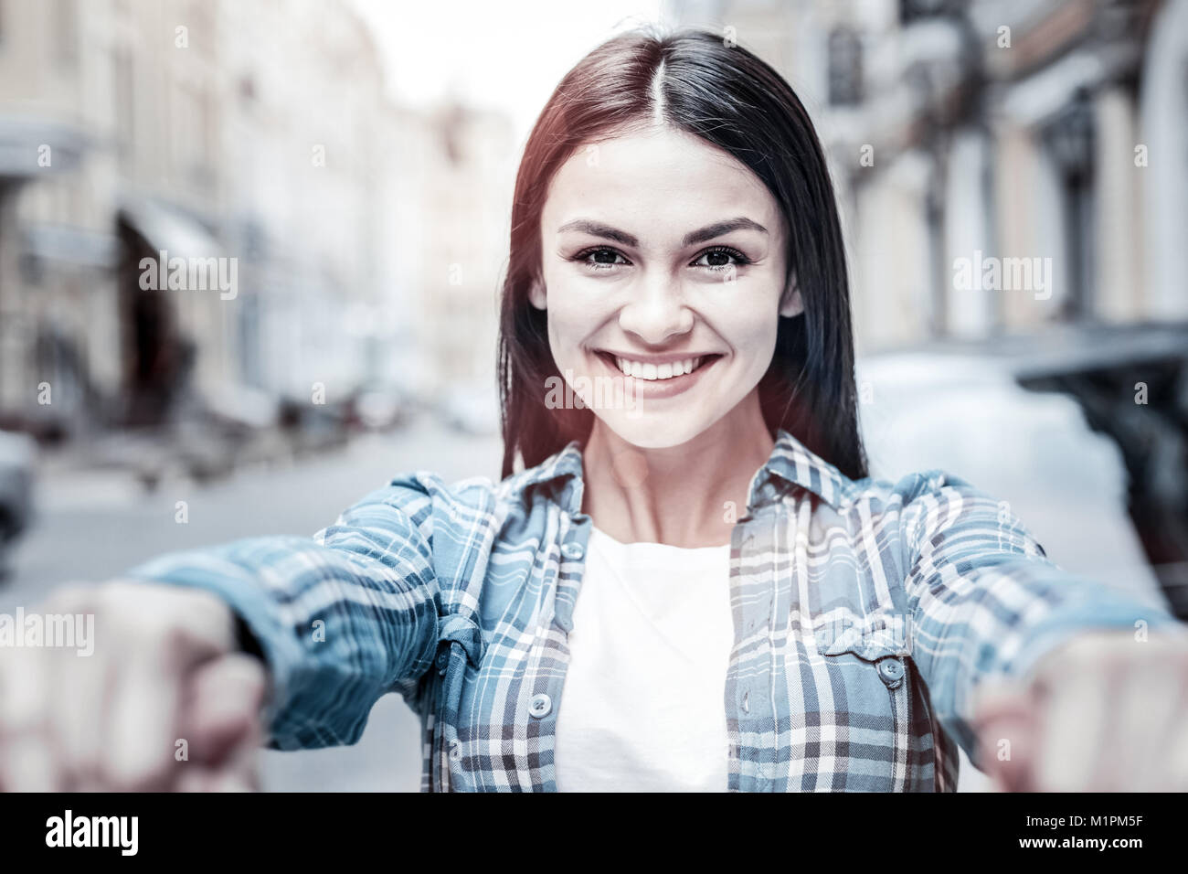 Woman inviting arms hi-res stock photography and images - Alamy