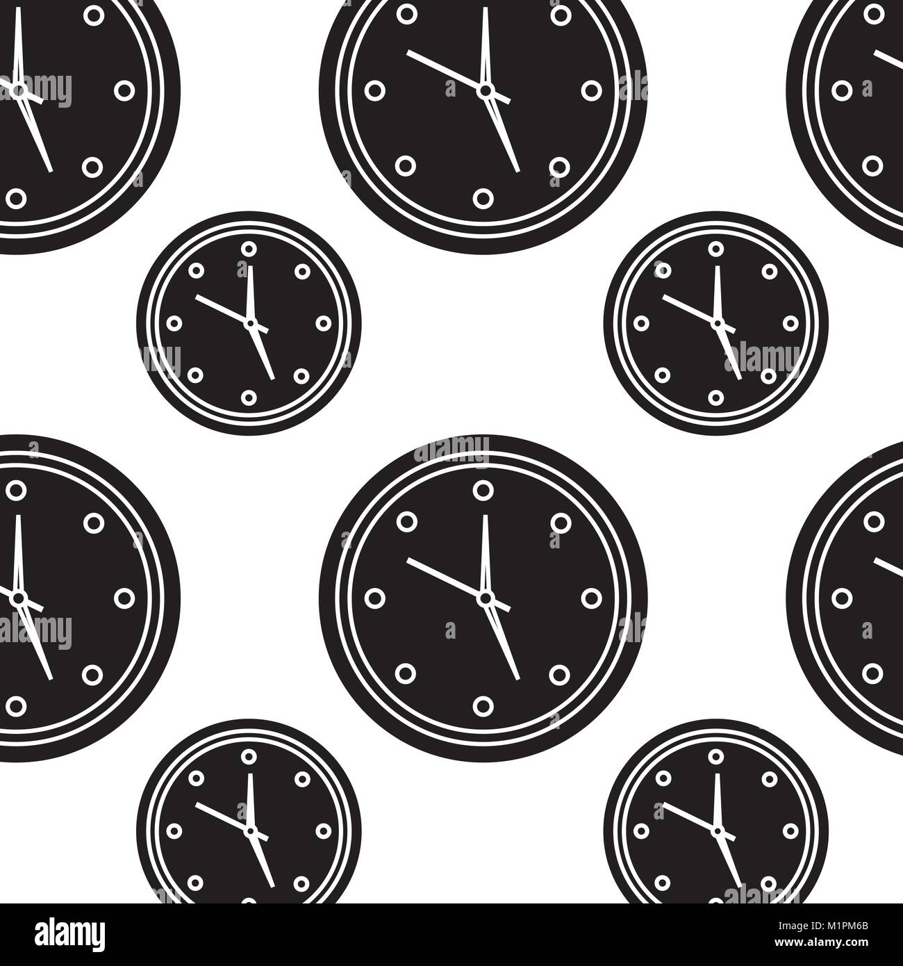 round clock time hour seamless pattern design Stock Vector Image & Art ...