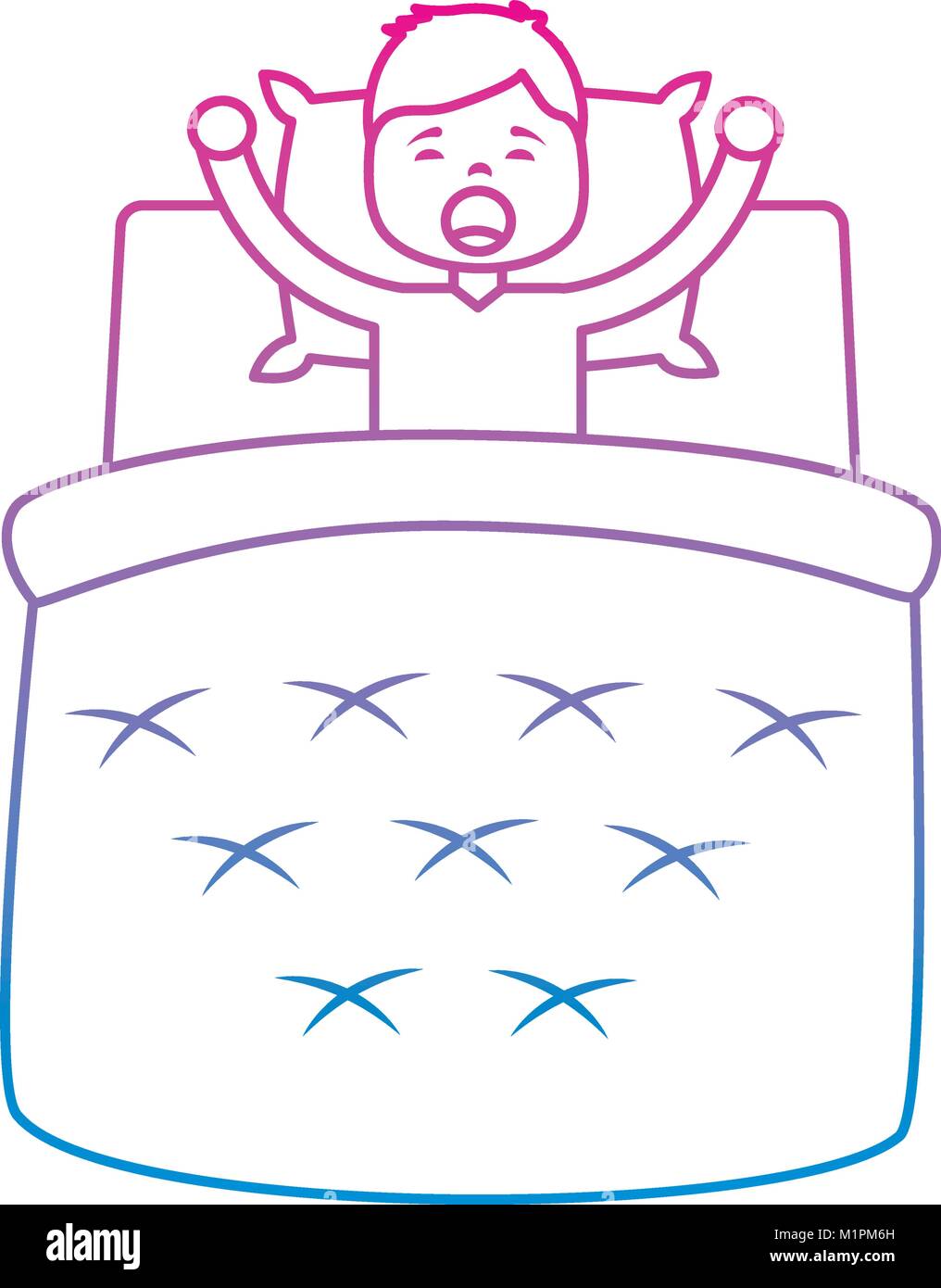 Wake up boy illustration Stock Vector Images - Alamy