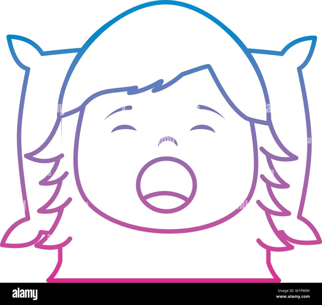 little girl yawning with head on pillow Stock Vector Image & Art - Alamy