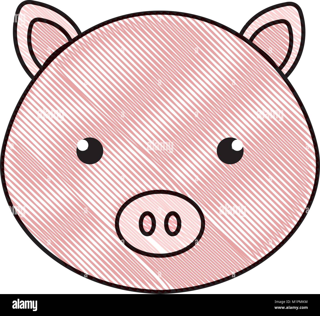 cute and tender pig head character Stock Vector Image & Art - Alamy