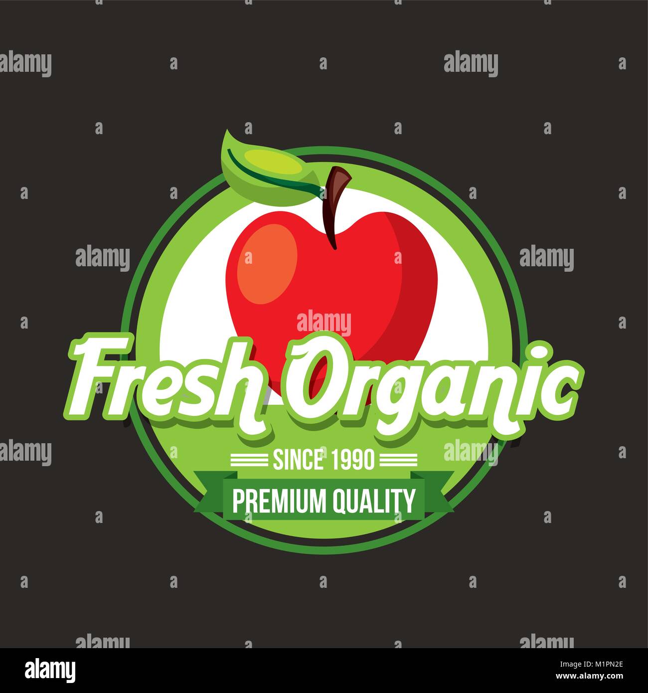 fresh organic food emblem image Stock Vector Image & Art - Alamy