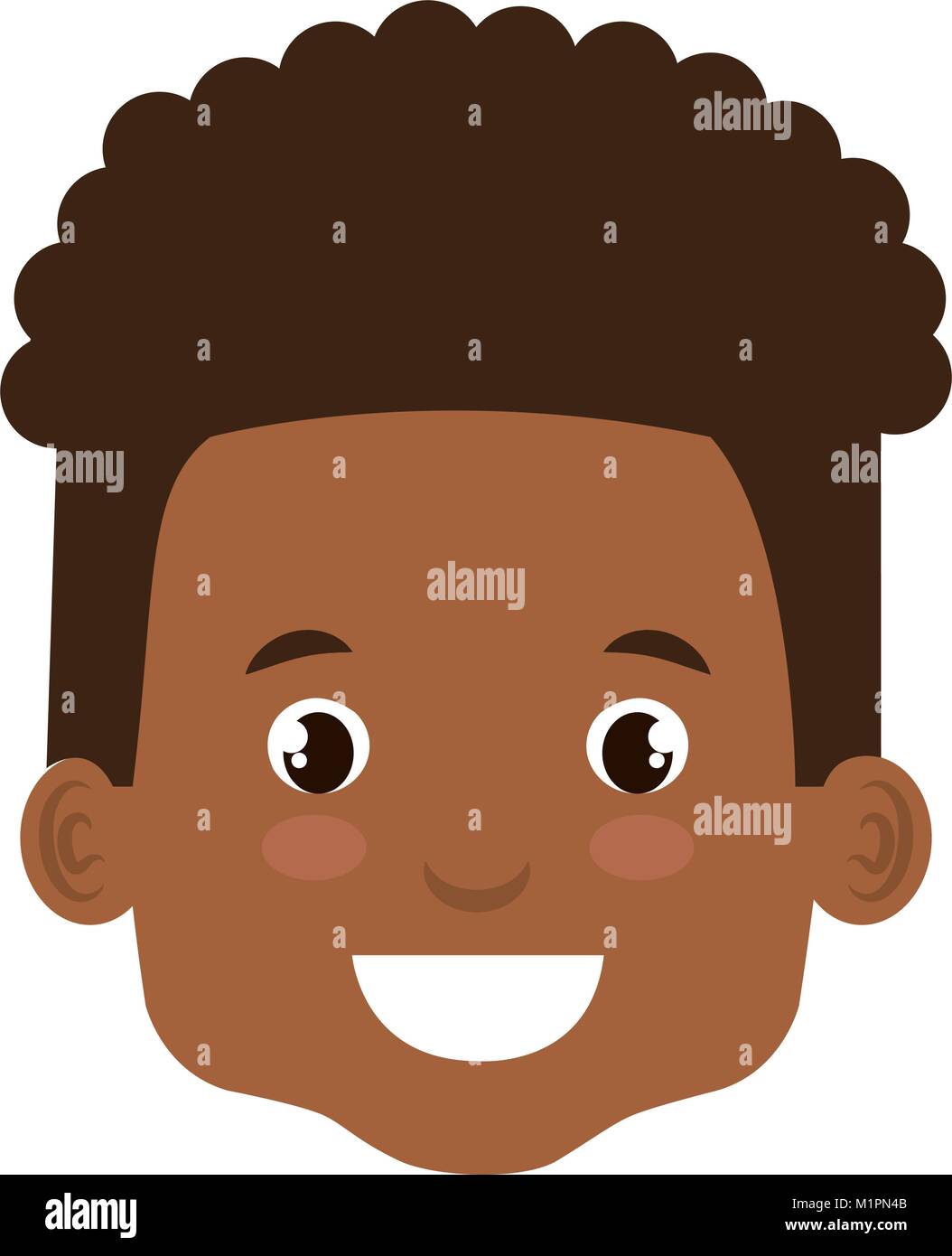 cute and little african boy head Stock Vector Image & Art - Alamy