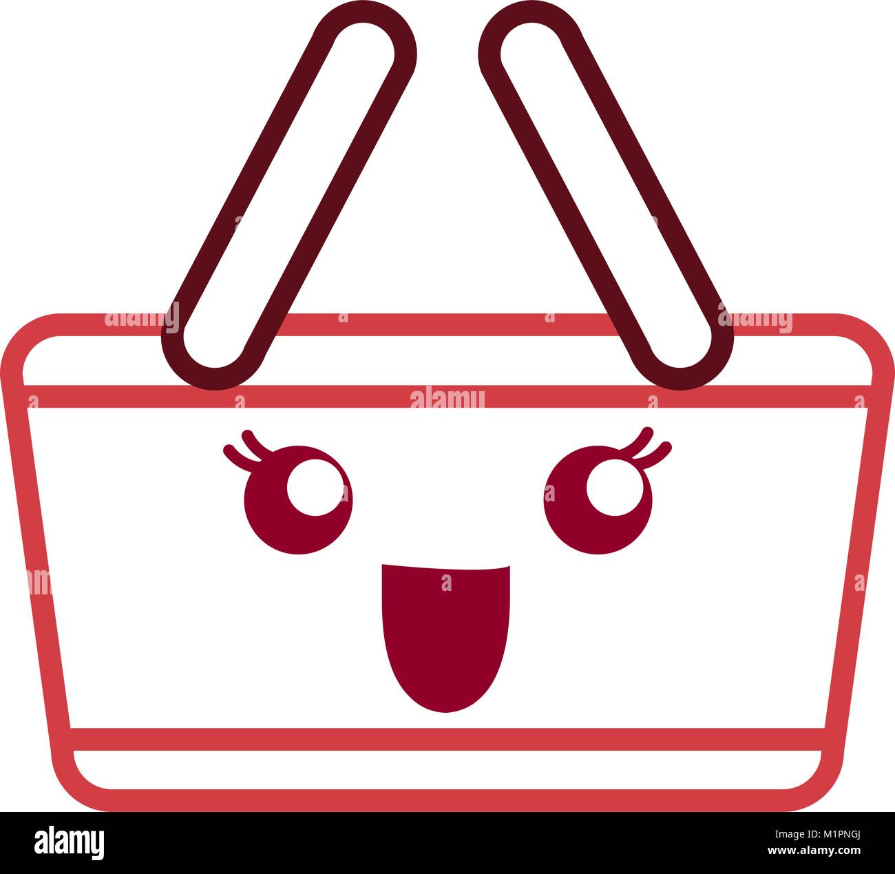 kawaii shopping basket icon Stock Vector Image & Art - Alamy