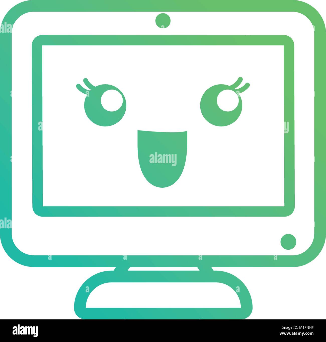 kawaii computer monitor icon Stock Vector Image & Art - Alamy