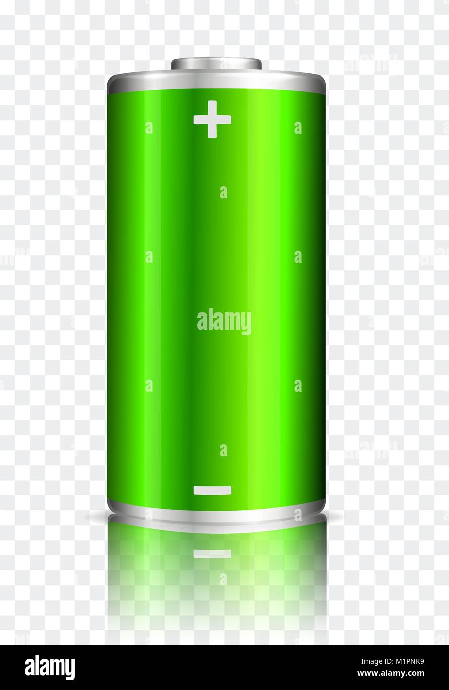 Vector full charge abstract green power battery. Realistic illustration ...