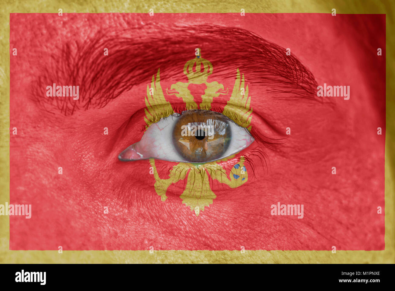 Football montenegro flag hi-res stock photography and images - Alamy