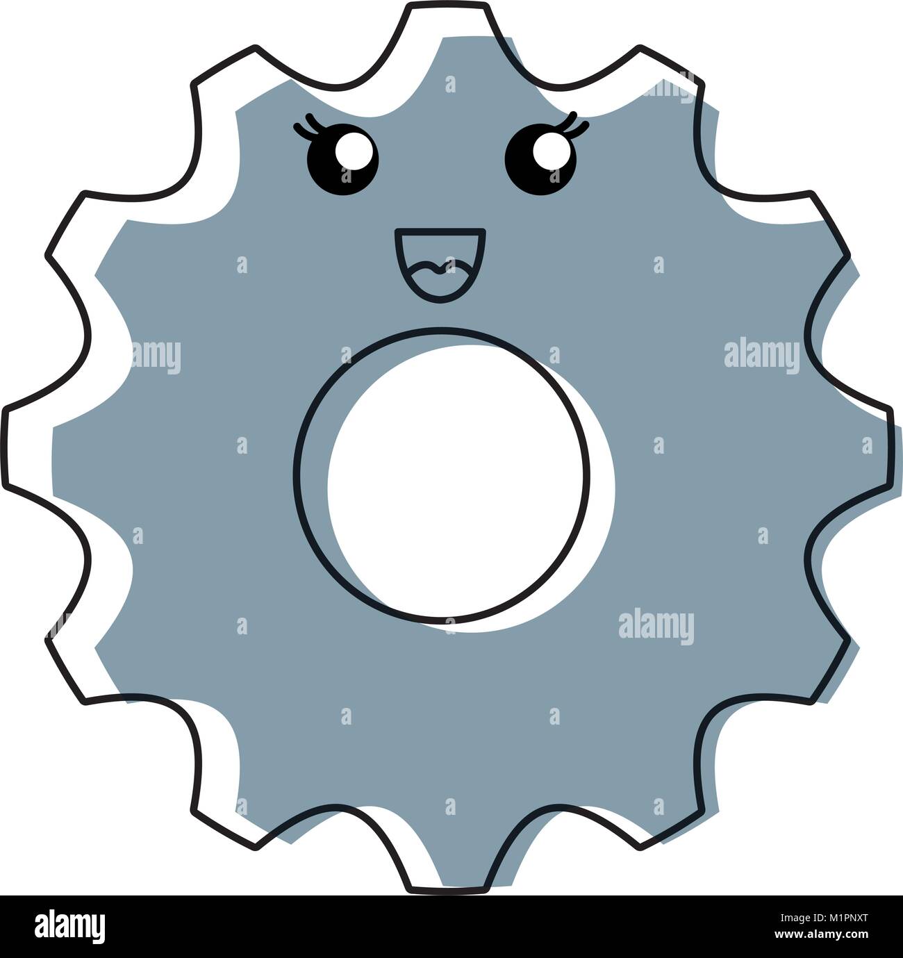 Kawaii gear icon Stock Vector Image & Art - Alamy