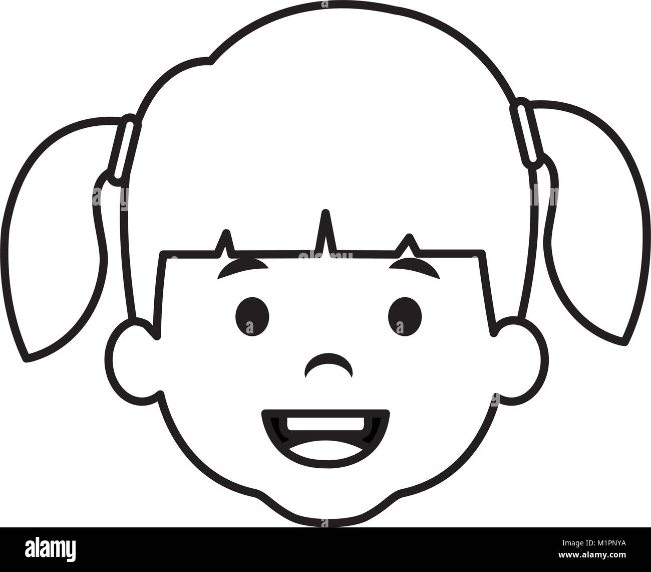 cute and little girl head Stock Vector Image & Art - Alamy