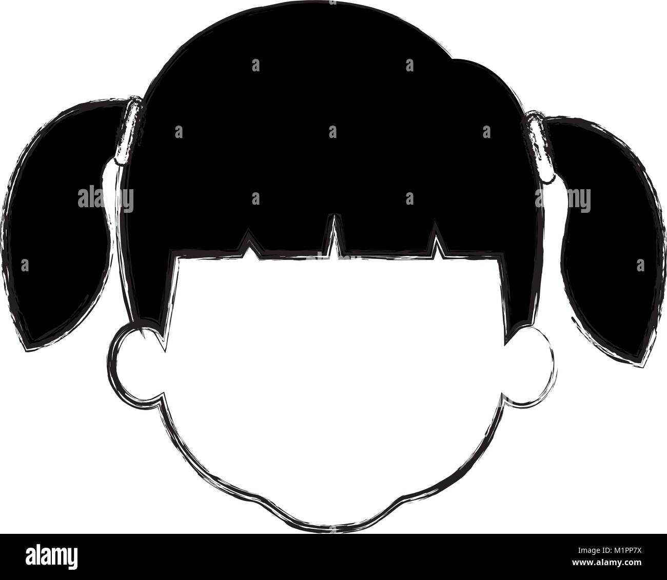 cute and little girl head Stock Vector Image & Art - Alamy