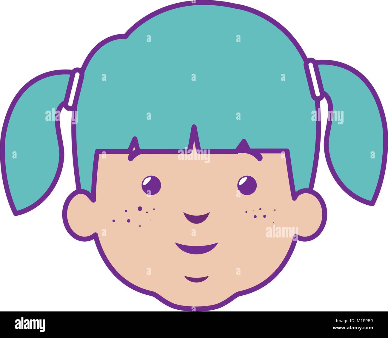 cute and little girl head Stock Vector Image & Art - Alamy