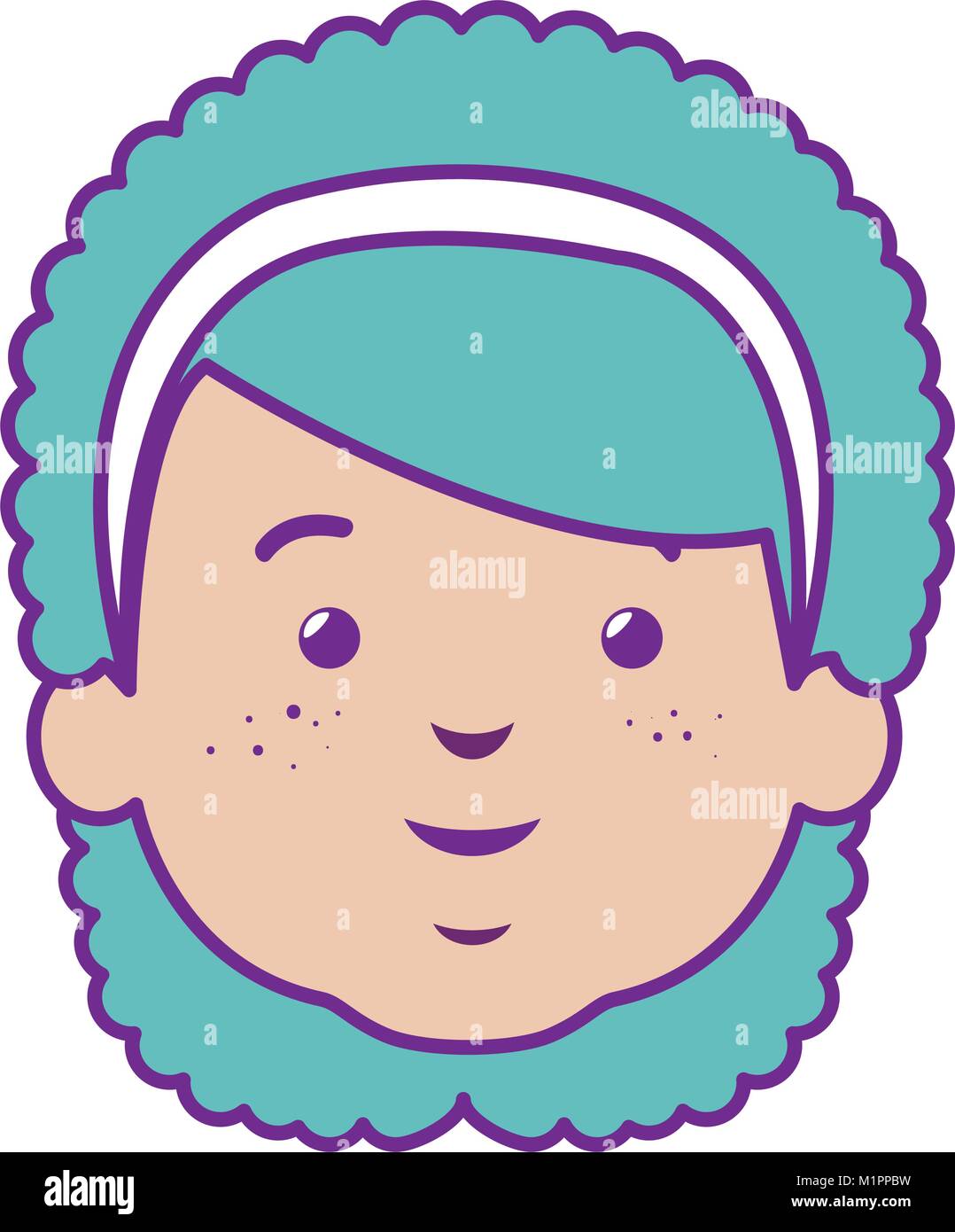cute and little girl head Stock Vector Image & Art - Alamy