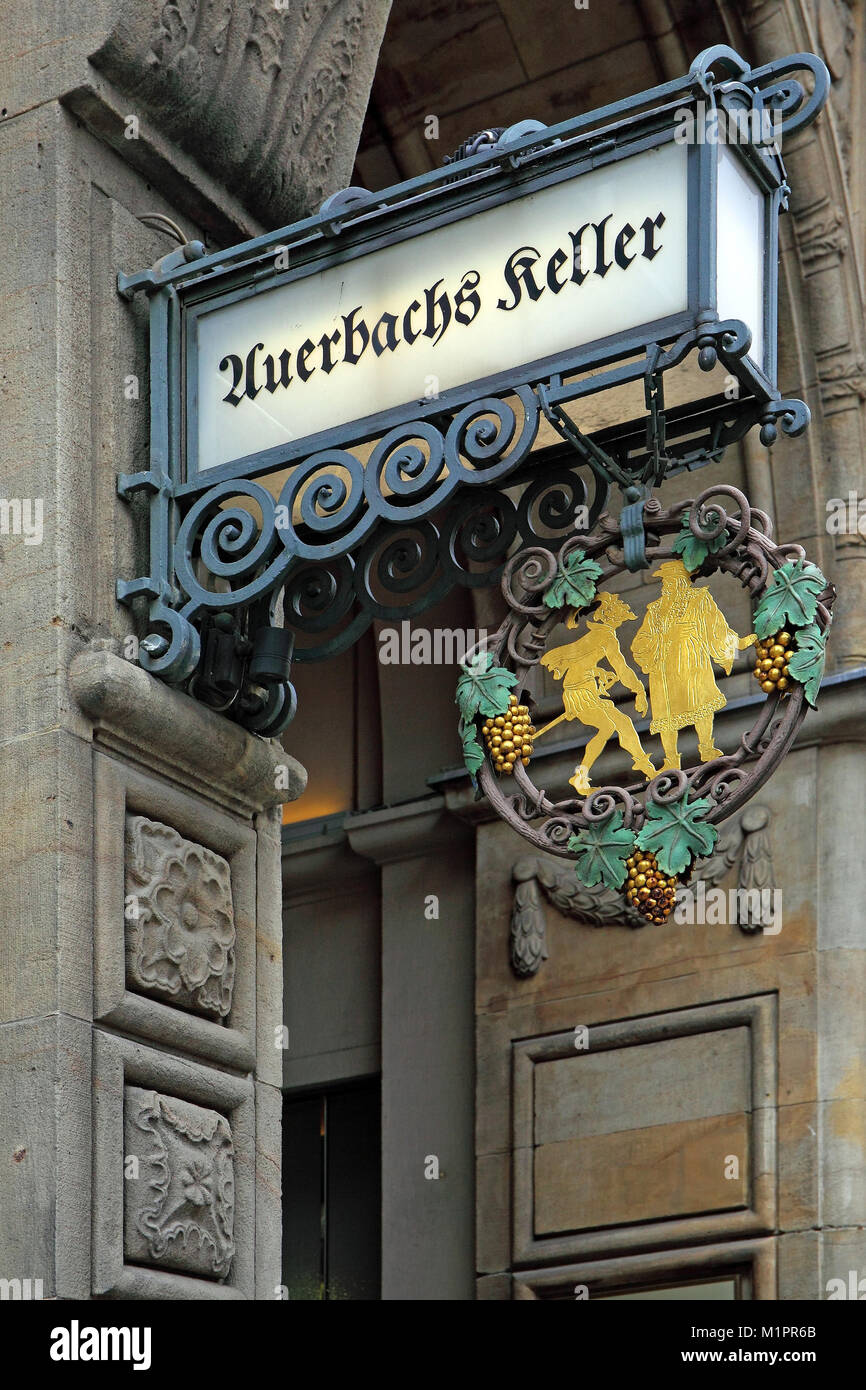 Shield Auerbachs Keller in the madlerpassage, Leipzig, Saxony, Germany ...
