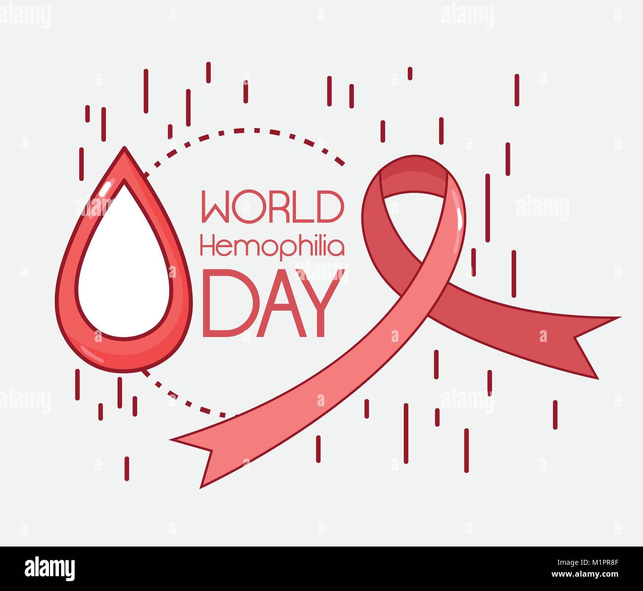 blood drop with red ribbon symbol vector illustration Stock Vector ...