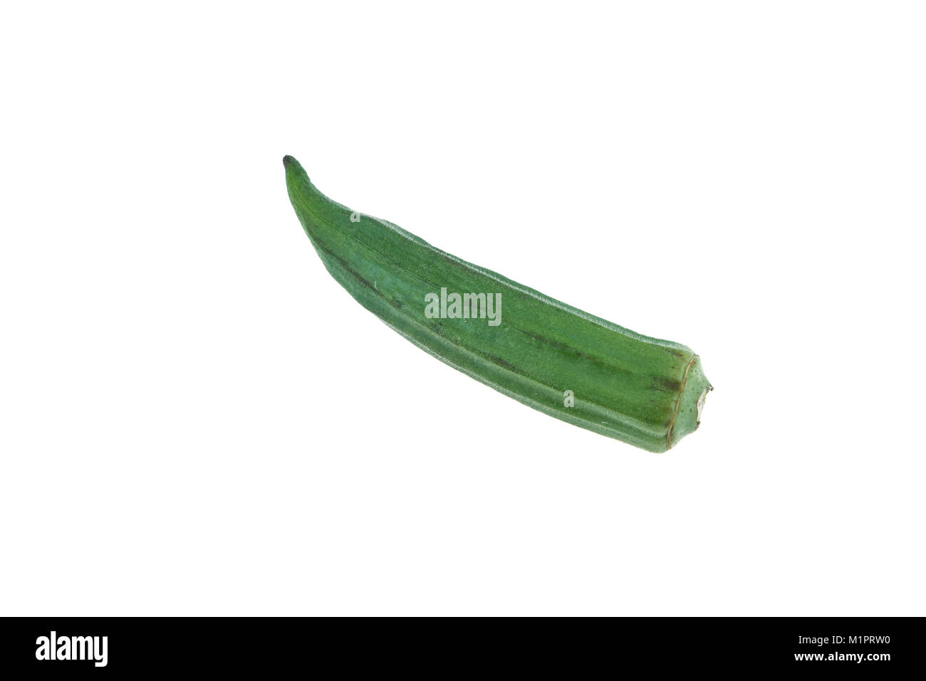 Single Okra isolated on white background Stock Photo - Alamy