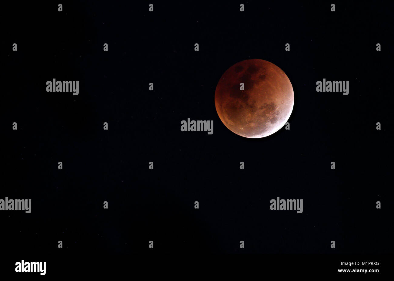 Super Blue Blood Moon - Lunar Eclipse - 31 January 2018 Stock Photo - Alamy