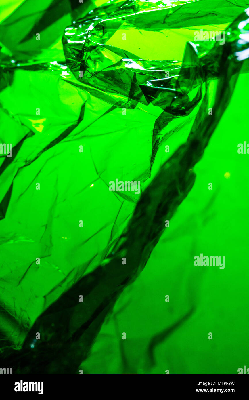 Plastic Shiny See Through Abstract Shimmer Creased Background Stock ...