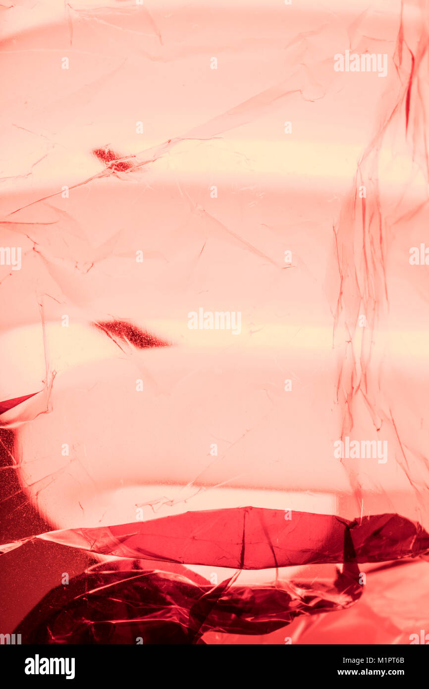 Plastic Shiny See Through Abstract Shimmer Creased Background red Stock ...