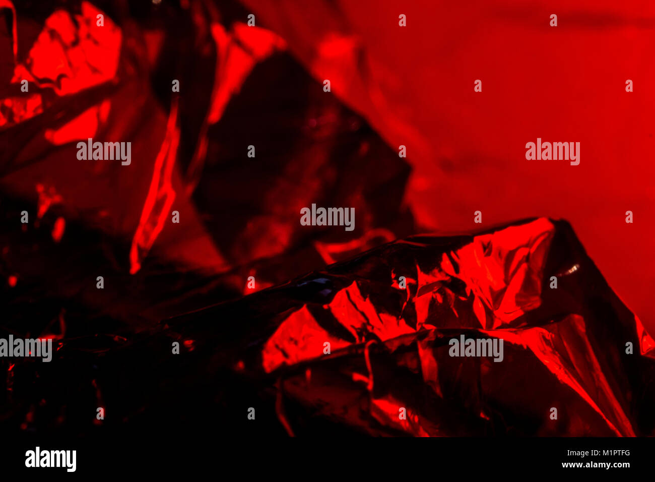 Plastic Shiny See Through Abstract Shimmer Creased Background red Stock ...