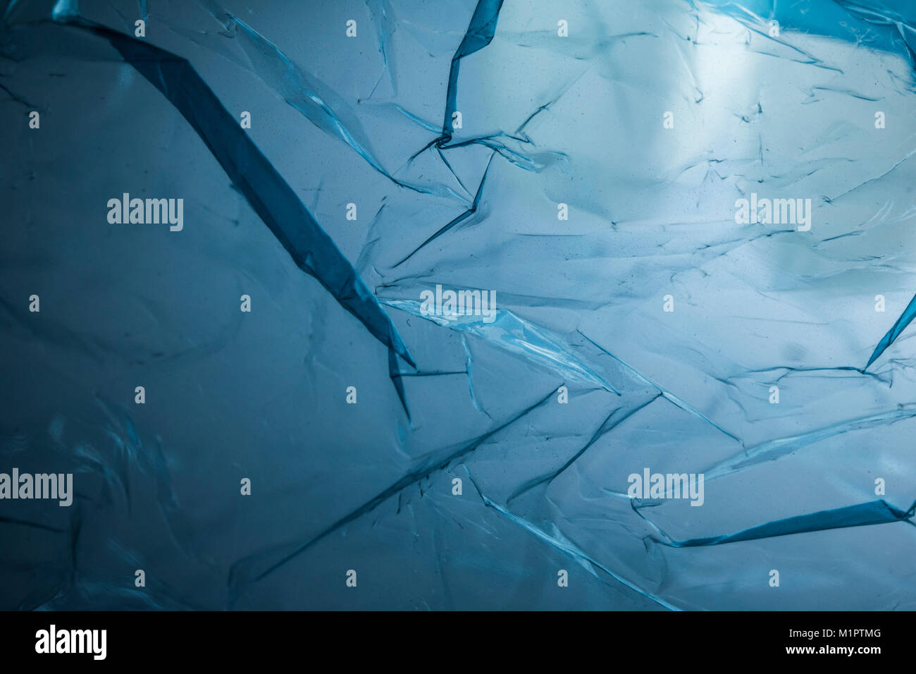Plastic Shiny See Through Abstract Shimmer Creased Background Blue ...