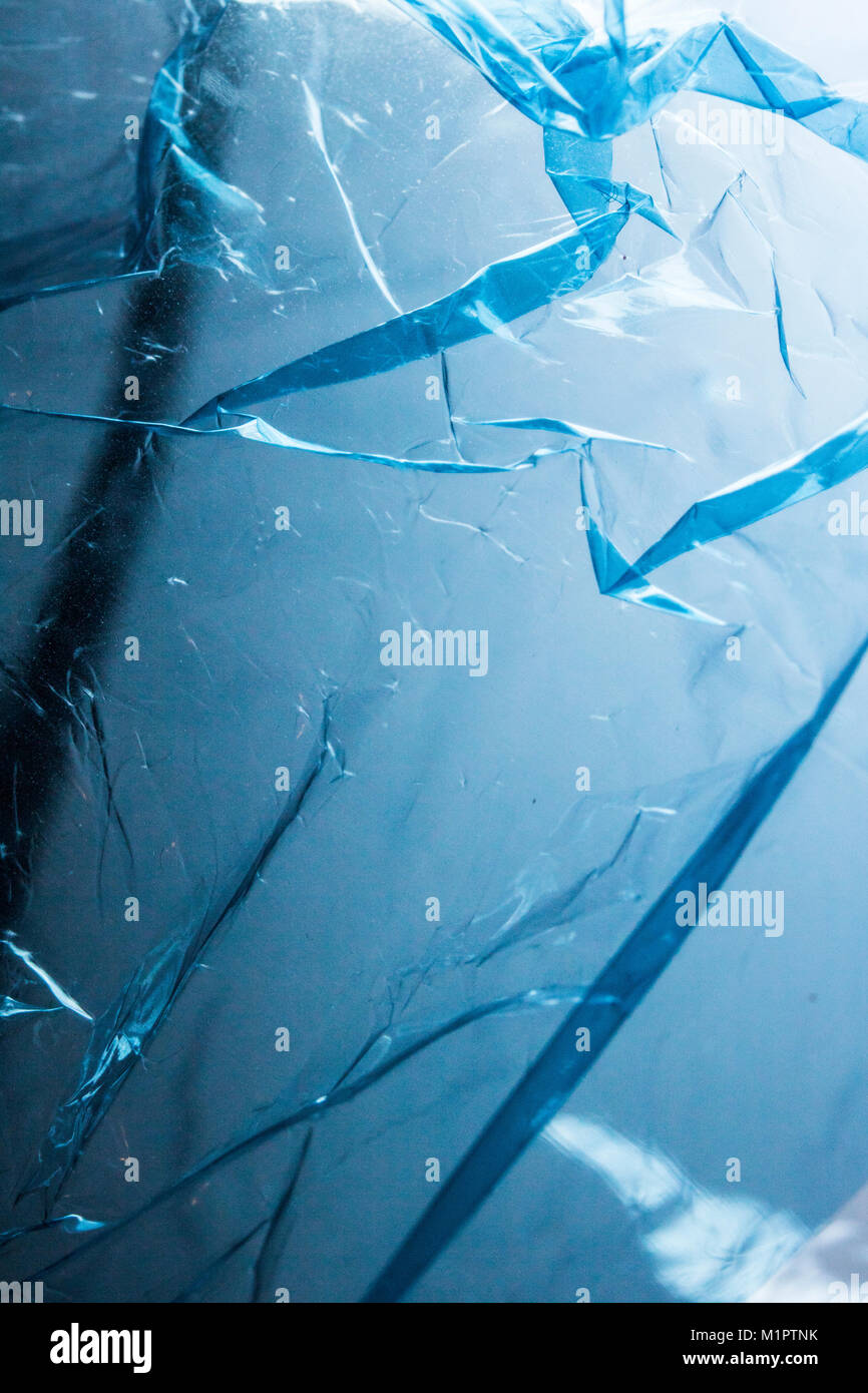 Plastic Shiny See Through Abstract Shimmer Creased Background Blue ...