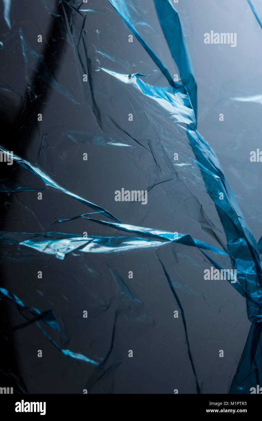 Plastic Shiny See Through Abstract Shimmer Creased Background Blue ...