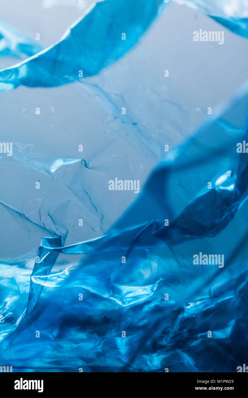 Plastic Shiny See Through Abstract Shimmer Creased Background Blue ...