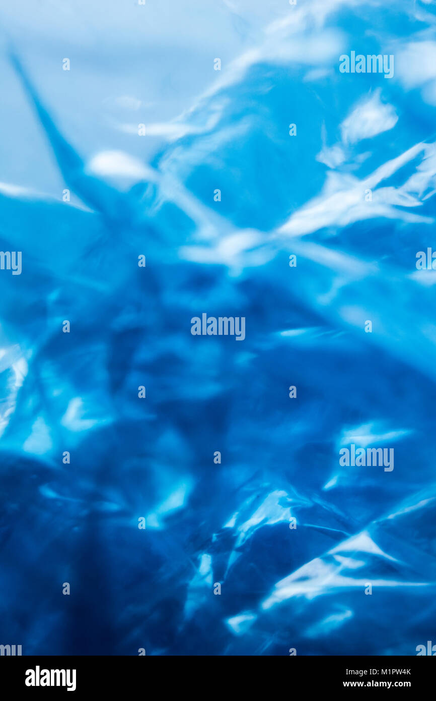 Plastic Shiny See Through Abstract Shimmer Creased Background Blue ...