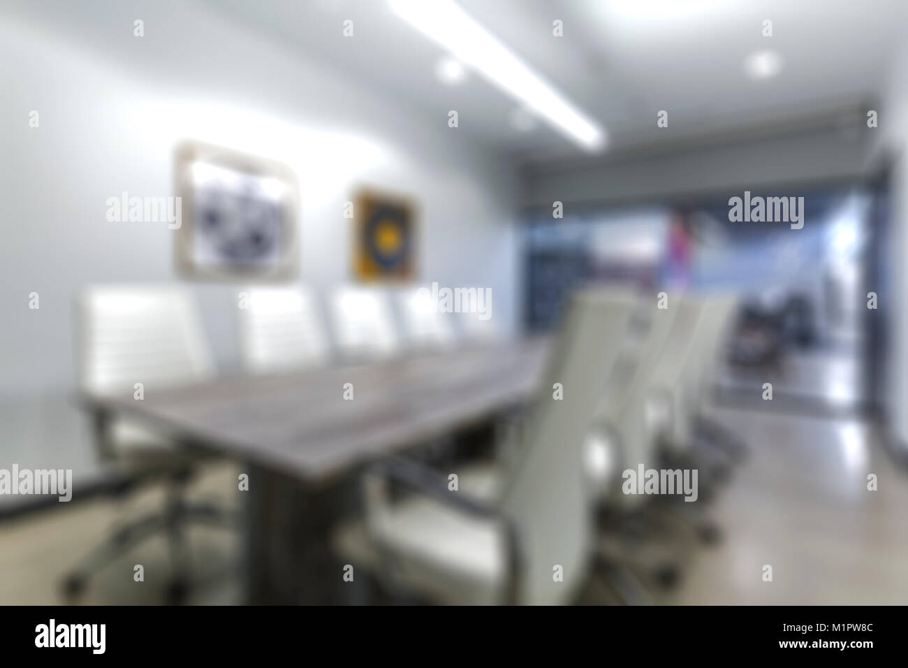 Blurred background of conference room interior Stock Photo - Alamy