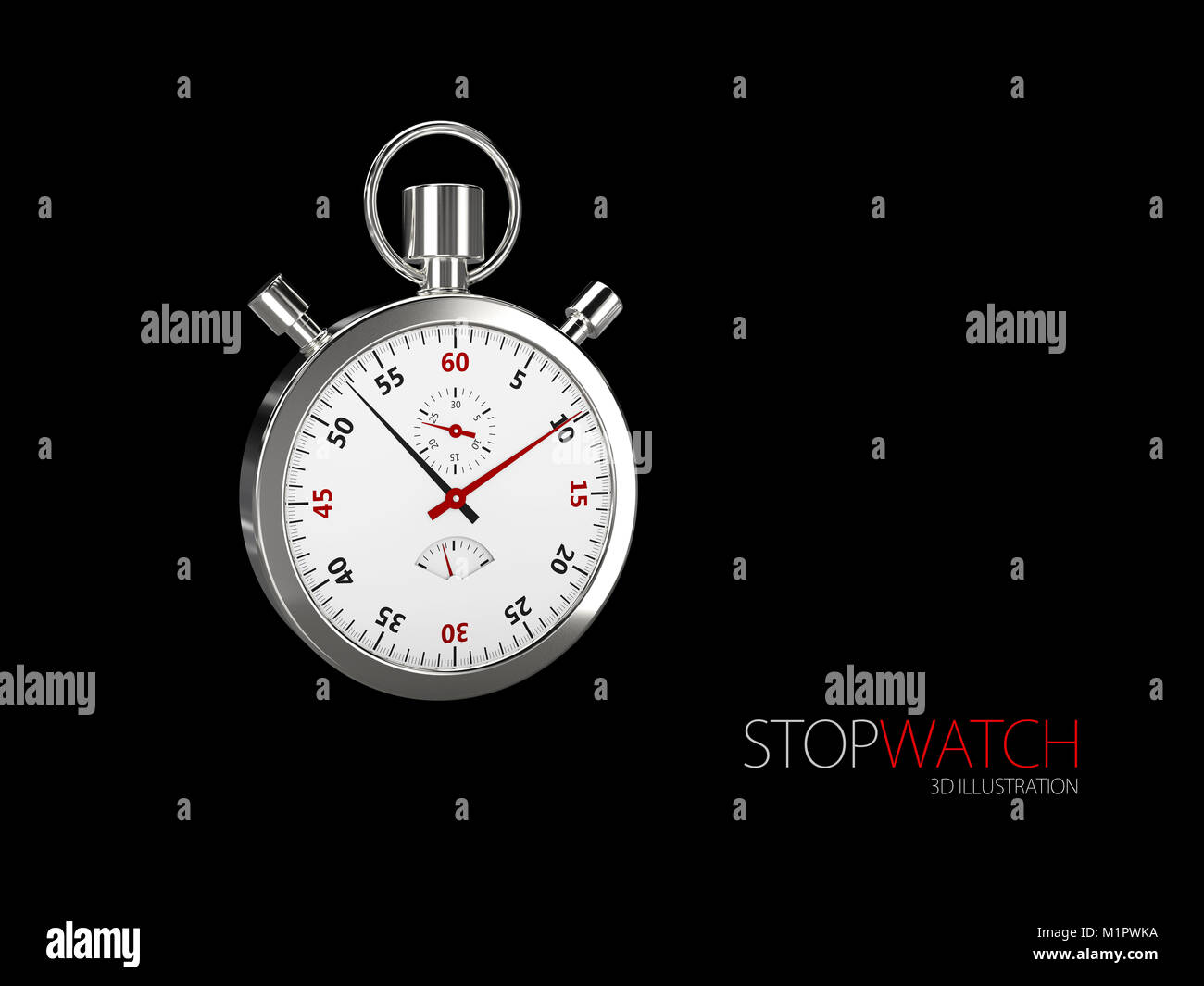 3d illustration of Realistic image of a sports stopwatch. Symbol ...