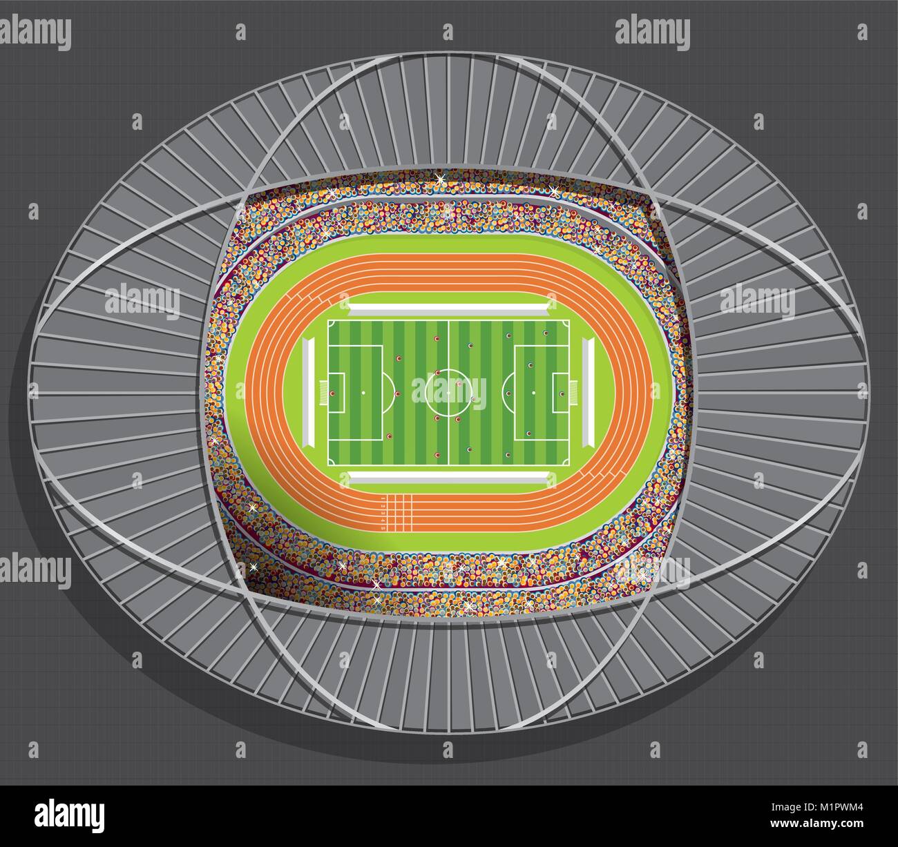 Athletics track stadium aerial Stock Vector Images - Alamy
