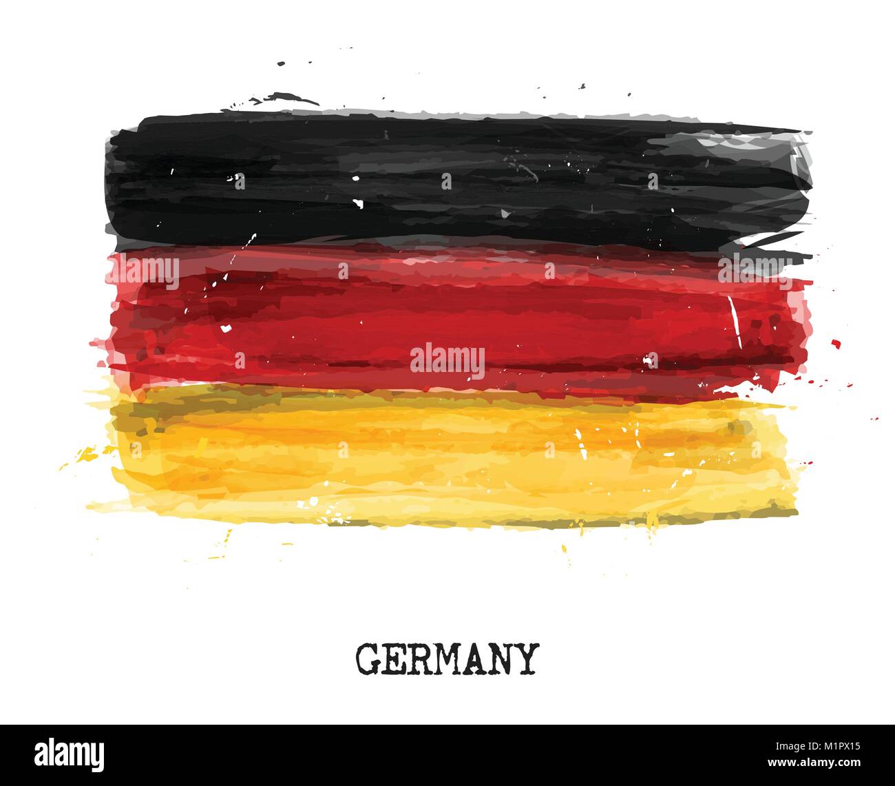 Watercolor painting flag of Germany . Vector Stock Vector Image & Art ...