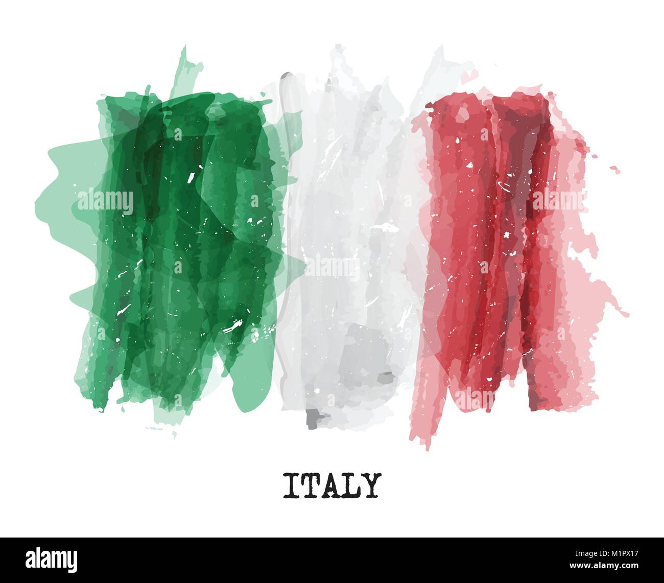 Watercolor painting flag of Italy . Vector Stock Vector Image & Art - Alamy