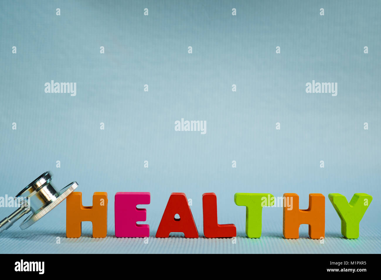 Text healthy alphabet with stethoscope, healthy and health care concept ...