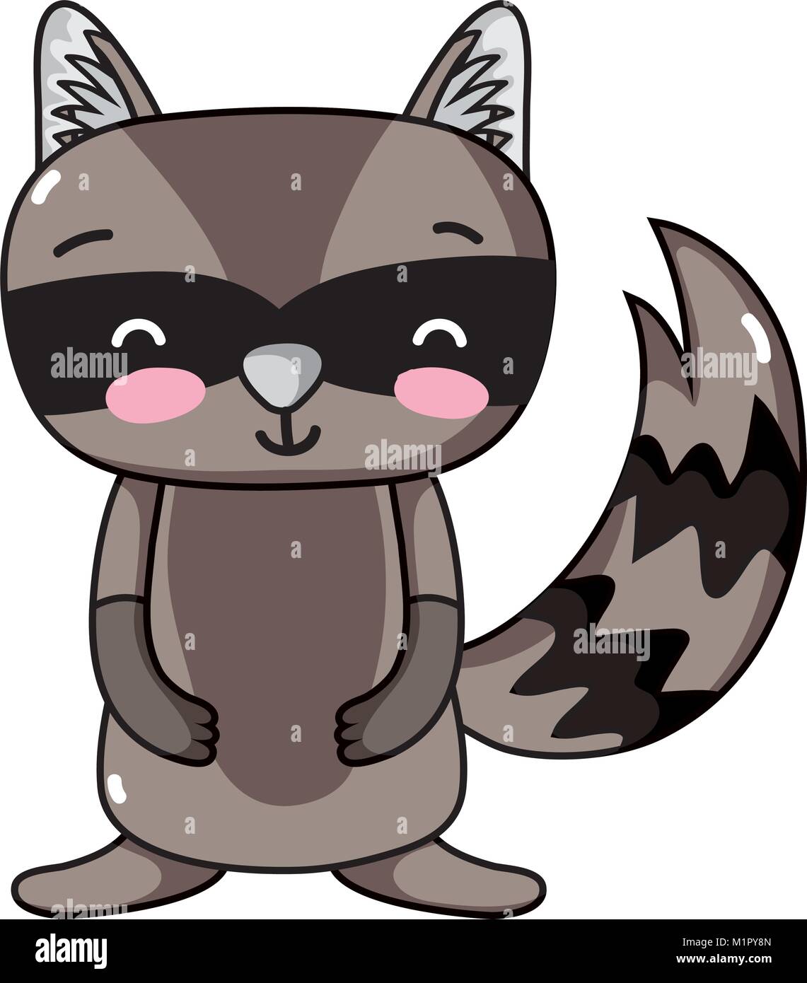 cute and smile raccoon wild animal Stock Vector Image & Art - Alamy