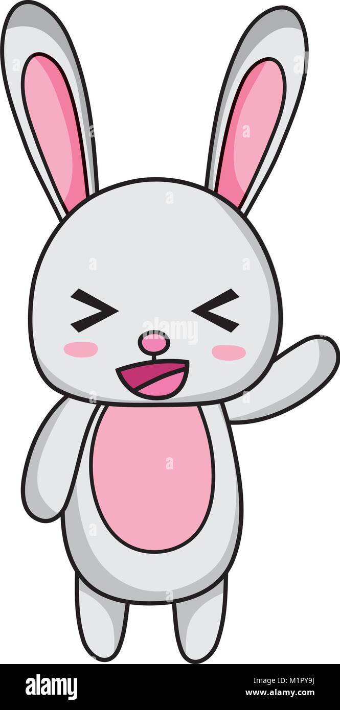 cute and cheerful rabbit wild animal Stock Vector Image & Art - Alamy