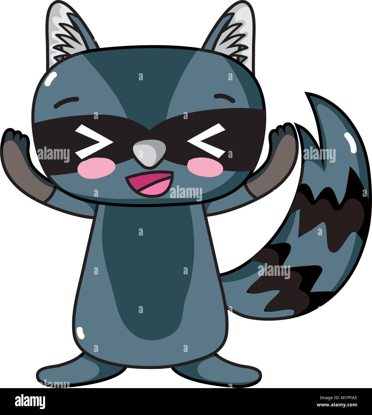 cute and glad raccoon wild animal Stock Vector Image & Art - Alamy