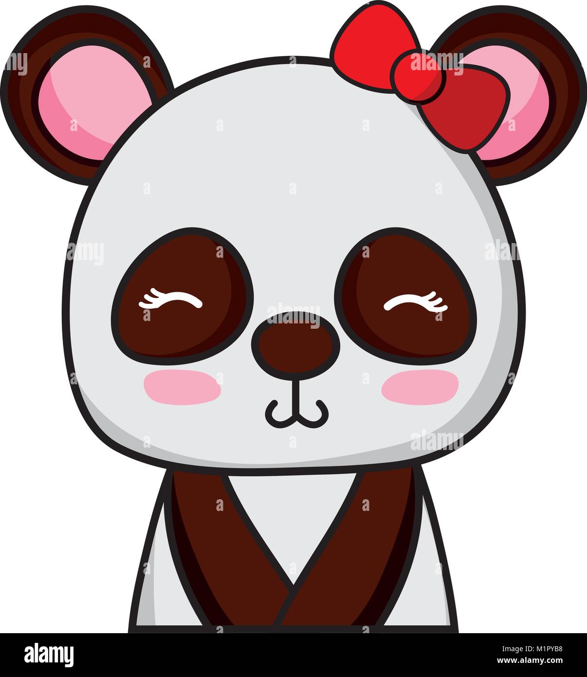 adorable and shy panda female wild animal Stock Vector Image & Art - Alamy