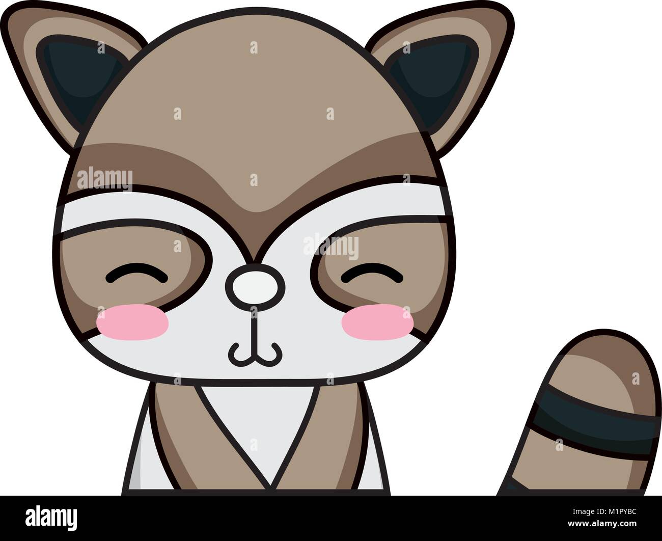 adorable and shy raccoon wild animal Stock Vector Image & Art - Alamy