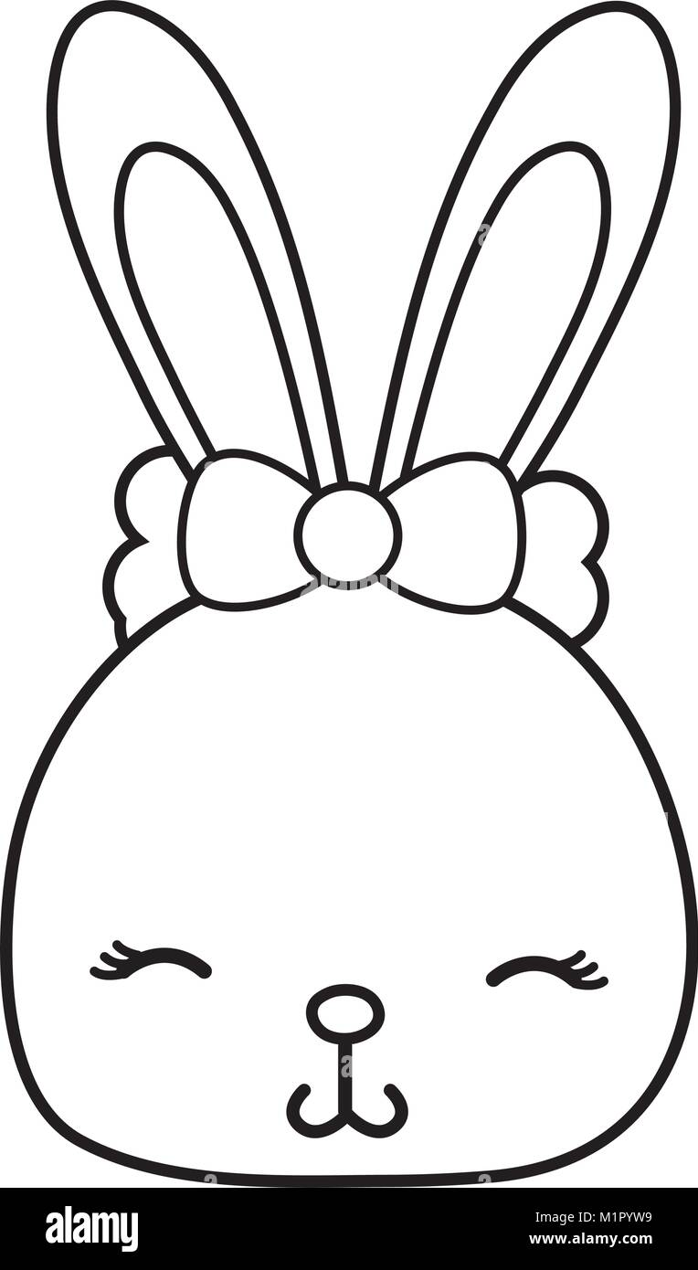 line shy rabbit head female wild animal Stock Vector Image & Art - Alamy
