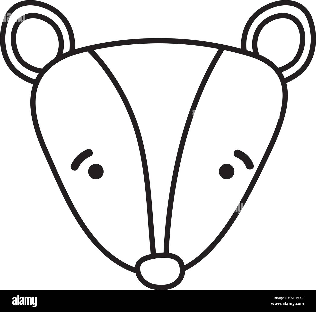 line sad skunk head wild animal Stock Vector Image & Art - Alamy