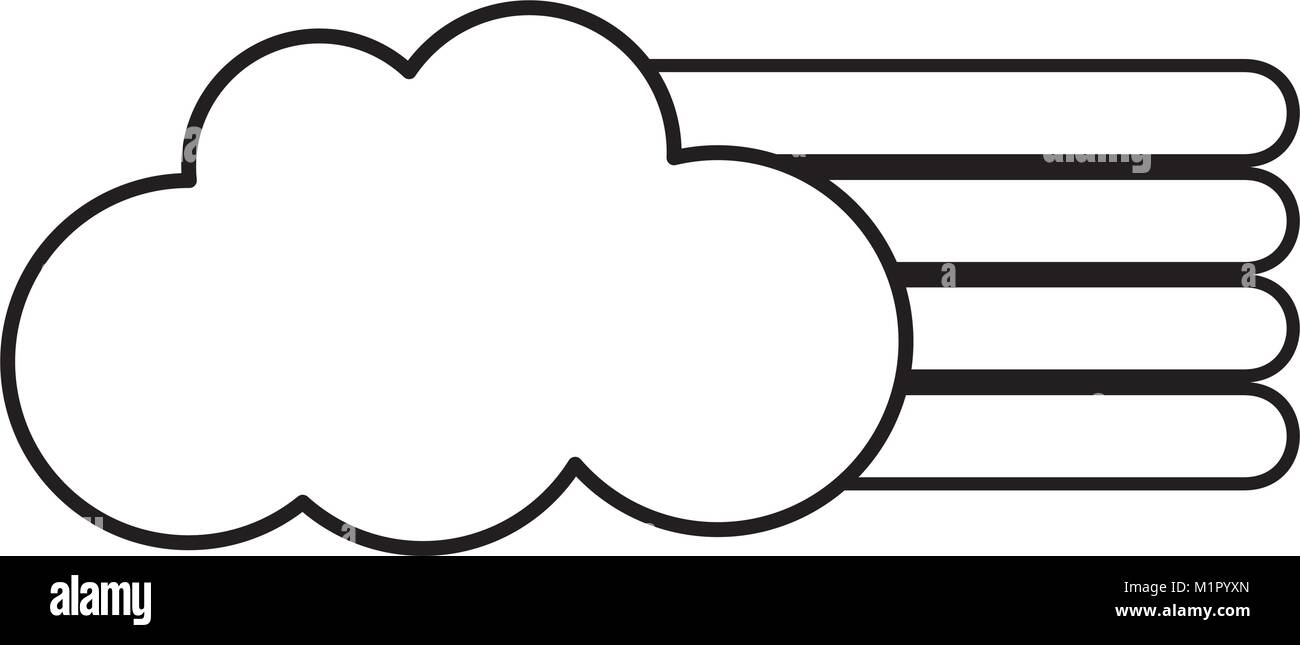 line cloud with nature rainbow design in the sky Stock Vector Image ...