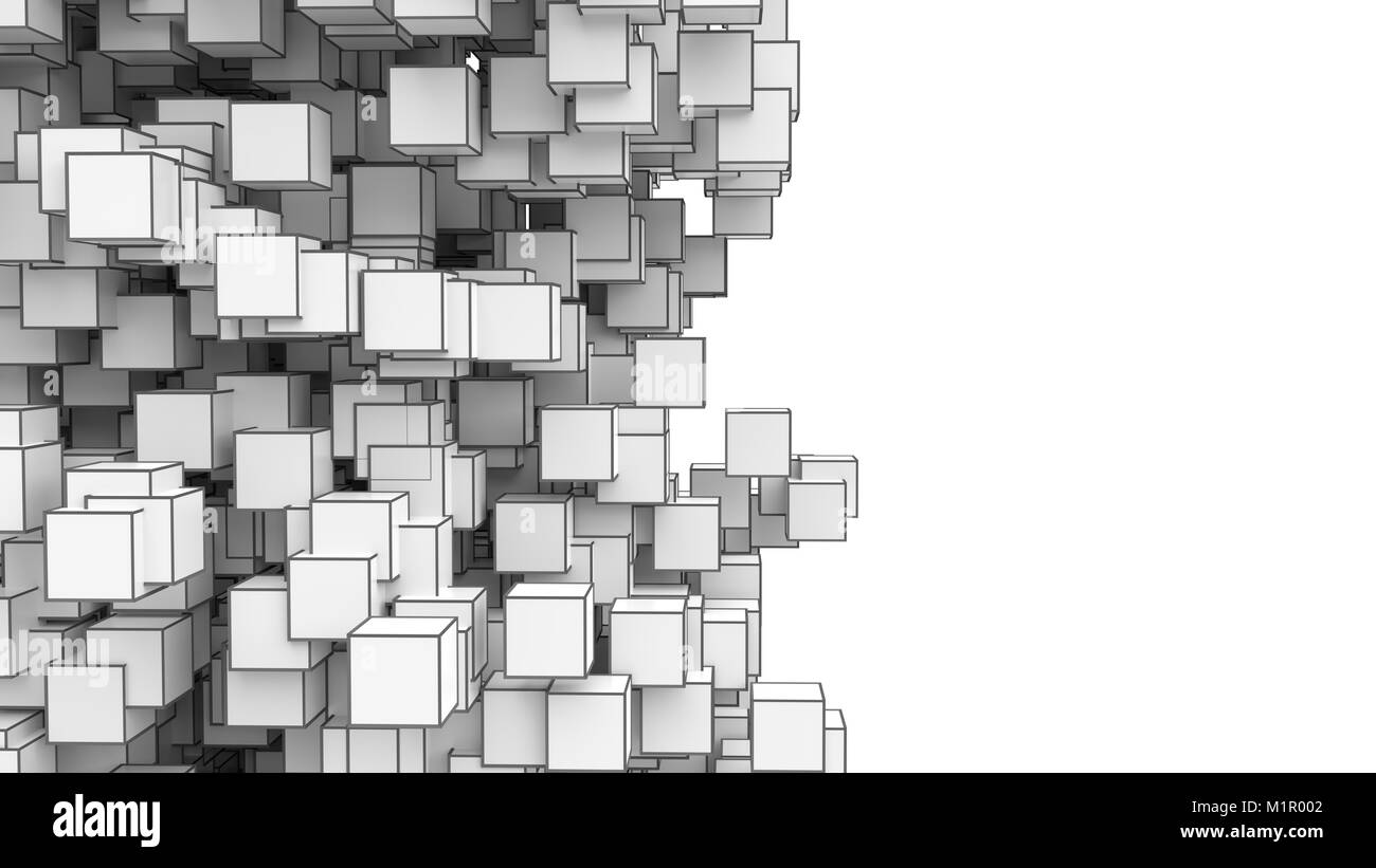 Abstract Image Of Cubes Background In Gray Toned Stock Photo - Alamy